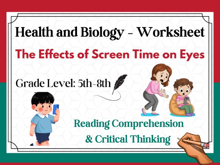 The Effects of Screen Time on Eyes: Reading Comprehension Passages ...