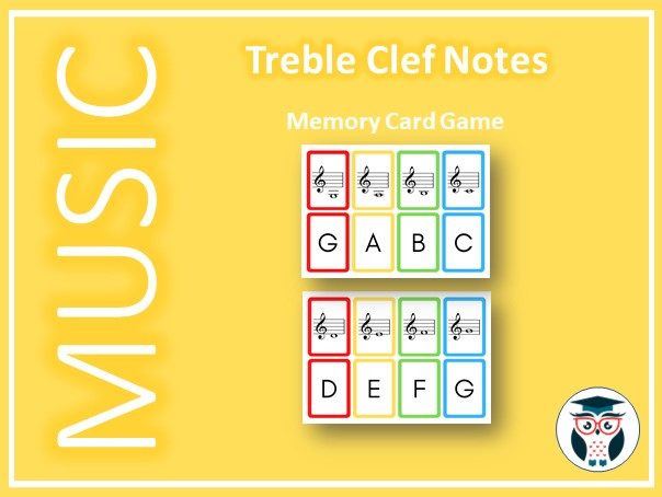 Treble Clef Notes Memory Card Game | Teaching Resources