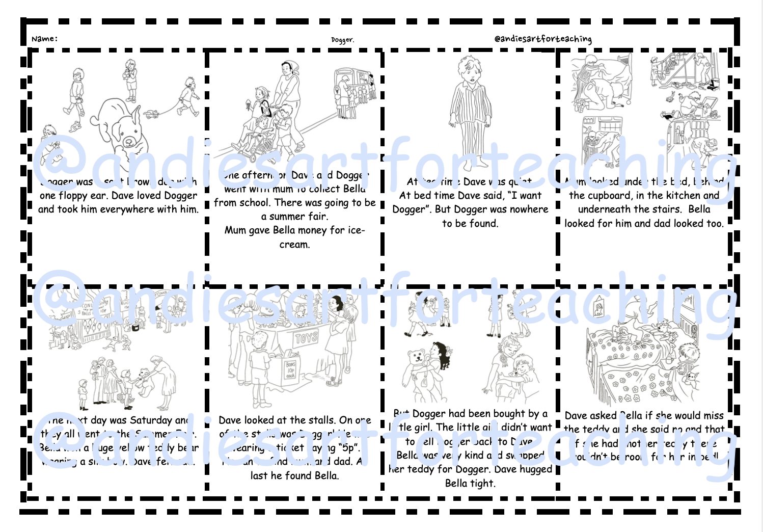 Dogger by Shirley Hughes Reading task - Read & Sequence cut and paste ...