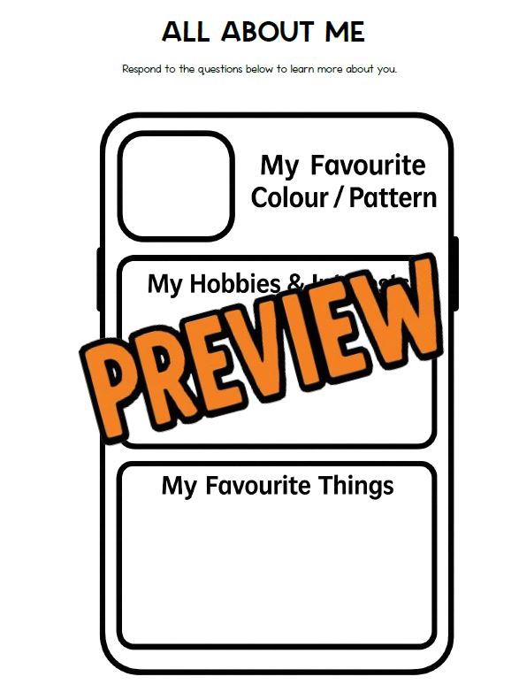 All About Me Phone Cover Activity | Back to School Icebreaker & Getting ...