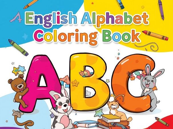 english learning coloring book