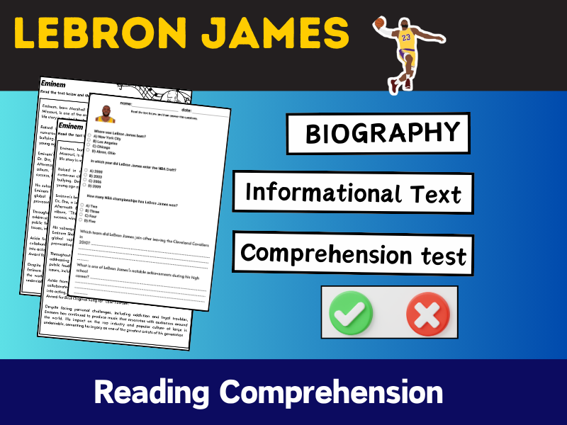 LeBron James biography , reading comprehension , information text ...