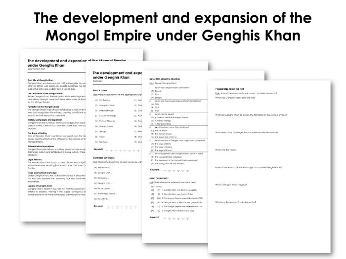 The development and expansion of the Mongol Empire under Genghis Khan ...