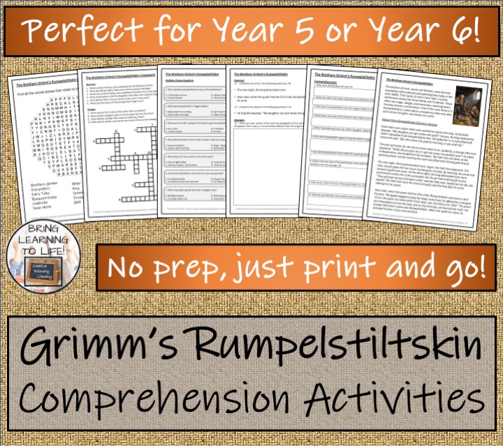 Brothers Grimm's Rumpelstiltskin Reading Comprehension | Year 5 or Year ...