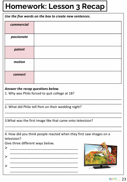The Boy Who Invented TV – EAL / ESL Literature Unit (GE 4.5–5.0 ...