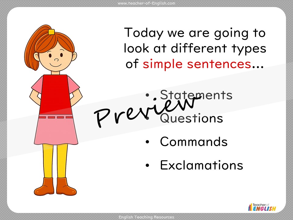 Types of Simple Sentences - Years 3 and 4 Grammar | Teaching Resources