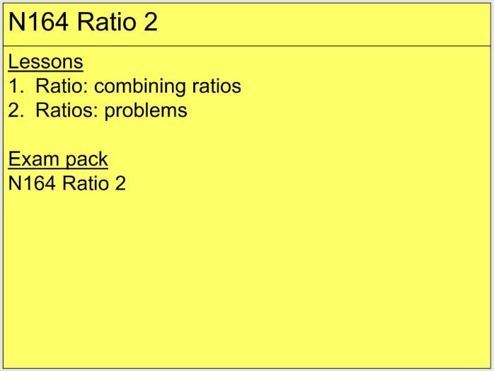 N164 Ratio 2 | Teaching Resources