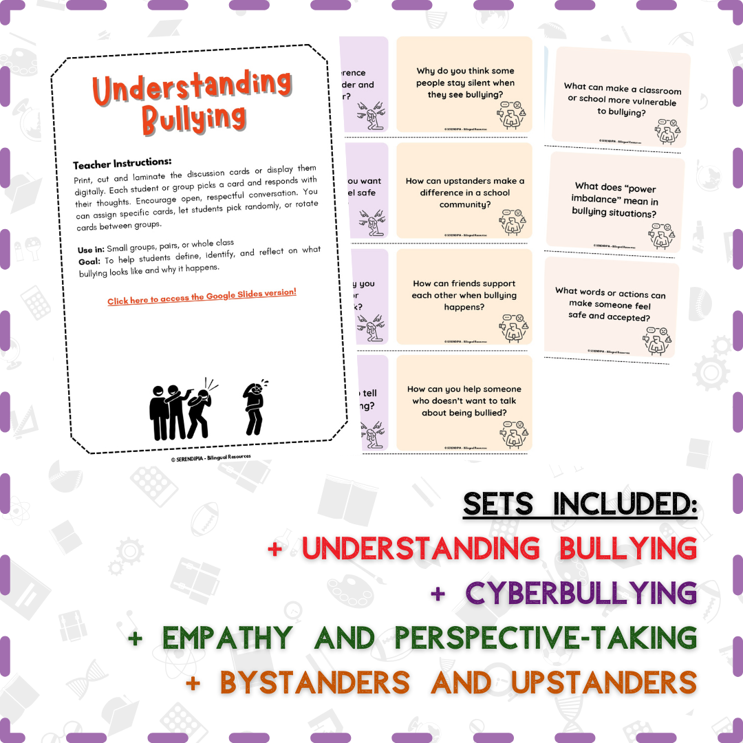 Bullying Prevention Conversation Starters Cards Debate | SEL Activities ...