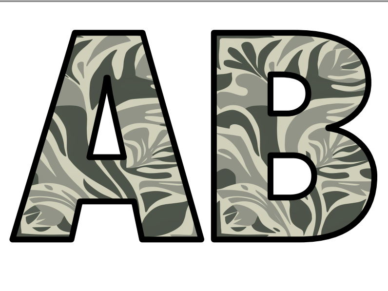 Floral Green Grey Colors Nature Lettering Set Display Title Letters ...