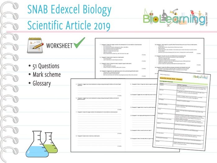 SNAB Biology - Scientific Article 2019 - Suggested Questions, Mark ...
