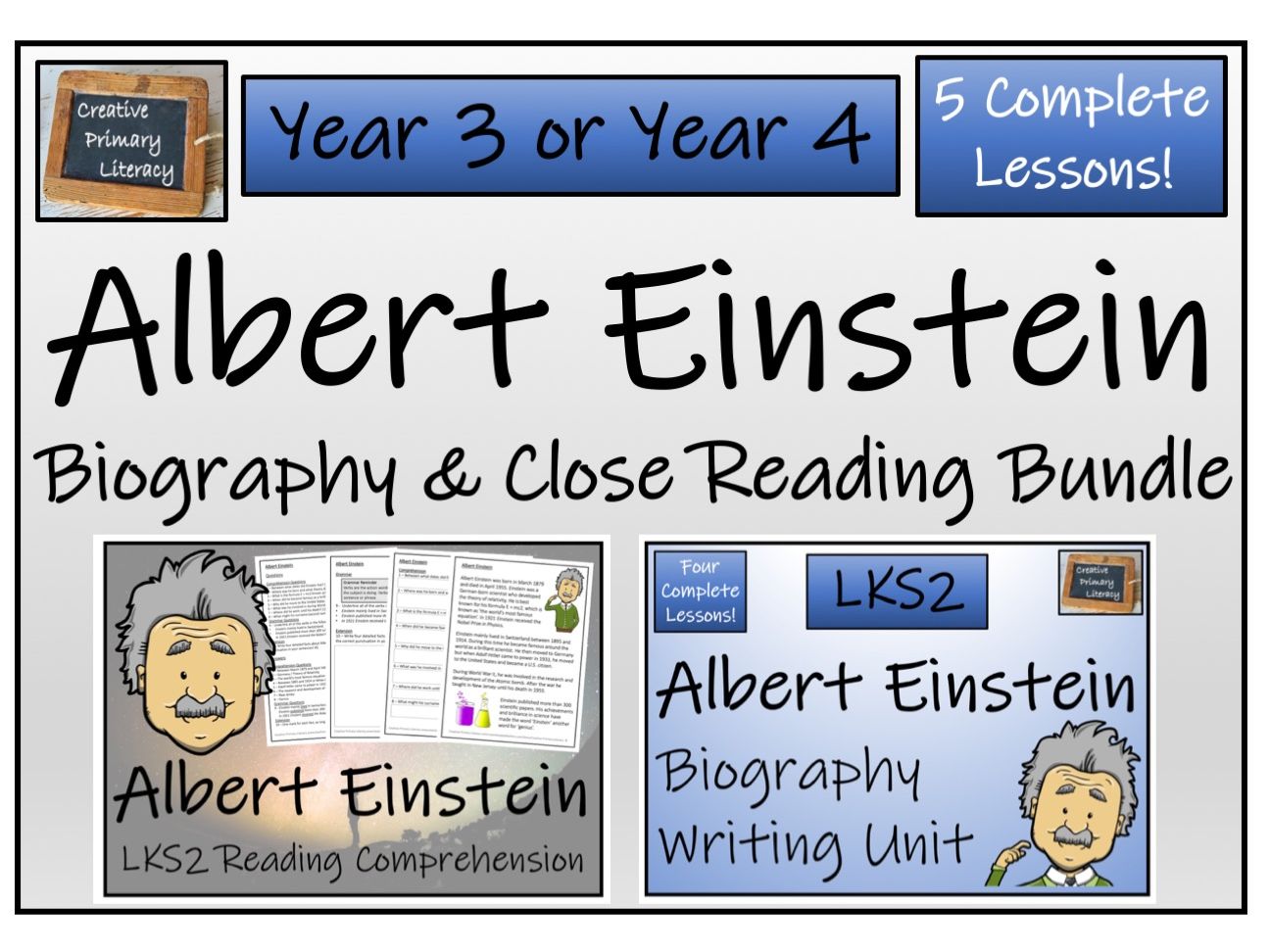 LKS2 Science - Albert Einstein Reading Comprehension & Biography Bundle ...