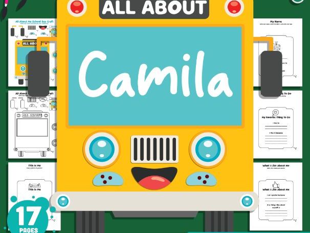 All About Me School Bus Craft, Student Introduction Activity for Back ...