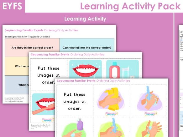 EYFS Ordering Daily Activities Learning Activity | Teaching Resources