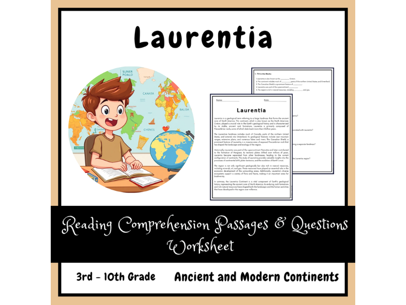 Laurentia Continent Reading Comprehension Passages & Questions ...