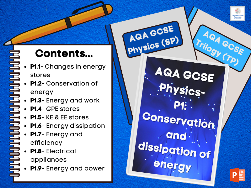 P1 Conservation and dissipation of energy bundle (AQA 9-1 GCSE Physics ...