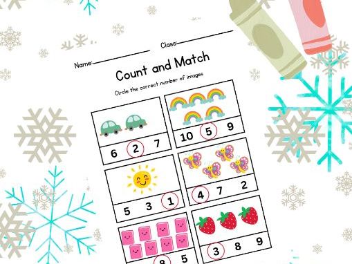 Count and Circle Numbers Worksheet Math | Teaching Resources