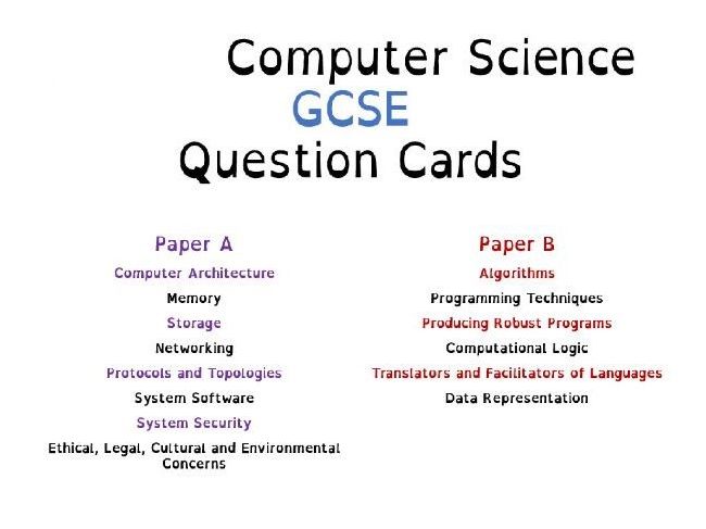 Ocr J276 J277 Revision Question Cards Computer Science Gcse Teaching Resources