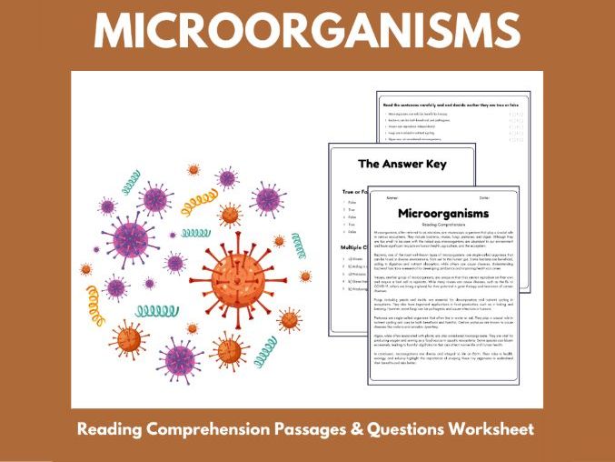 Microorganisms: Reading Comprehension Passages & Questions Worksheets ...