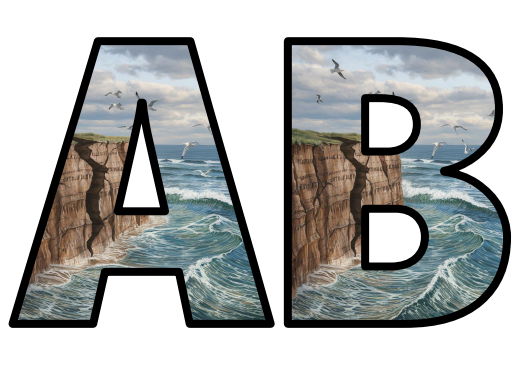 Geography Coastal Erosion Sea Lettering Set Display Title Letters ...
