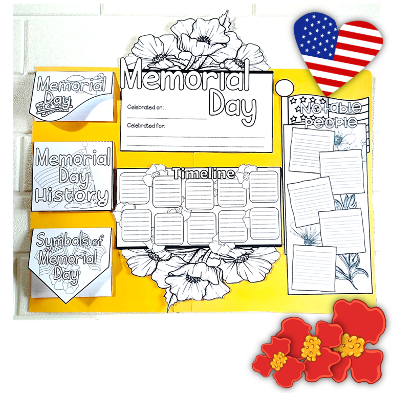 Memorial Day Lapbook with Reading Comprehension Activities | Teaching ...