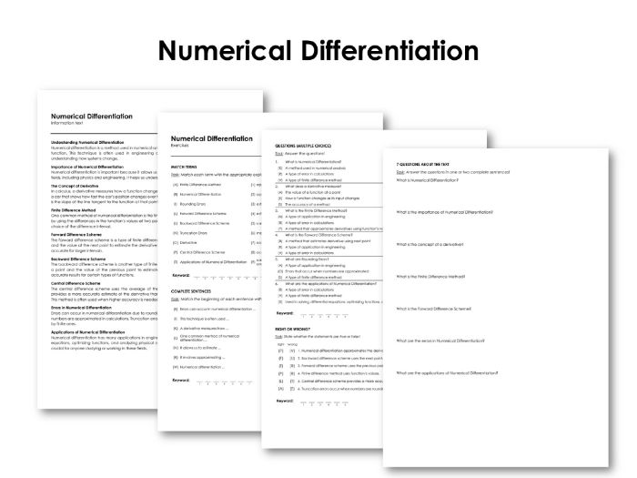 Numerical Differentiation Teaching Resources