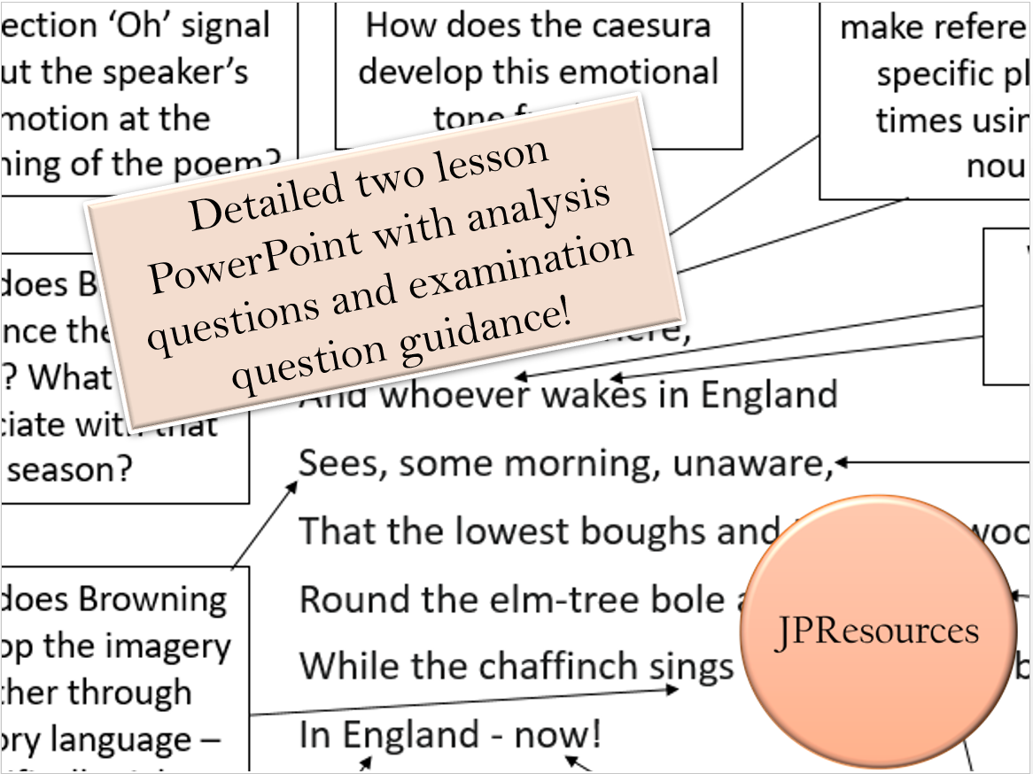 Home Thoughts from Abroad - Edexcel Poetry - two GCSE lessons ...