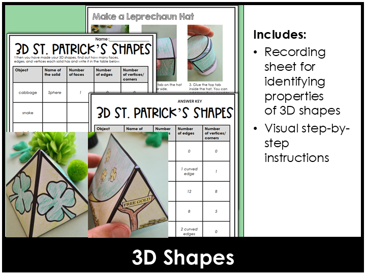 St Patrick's Day 3D Shapes Maths Crafts Activity | Teaching Resources