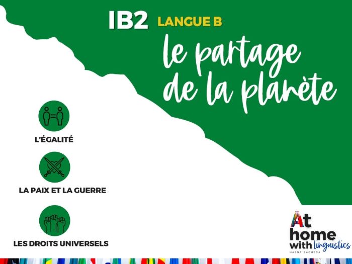 French Vocabulary List Sharing the Planet IB2 - Langue B | Teaching ...