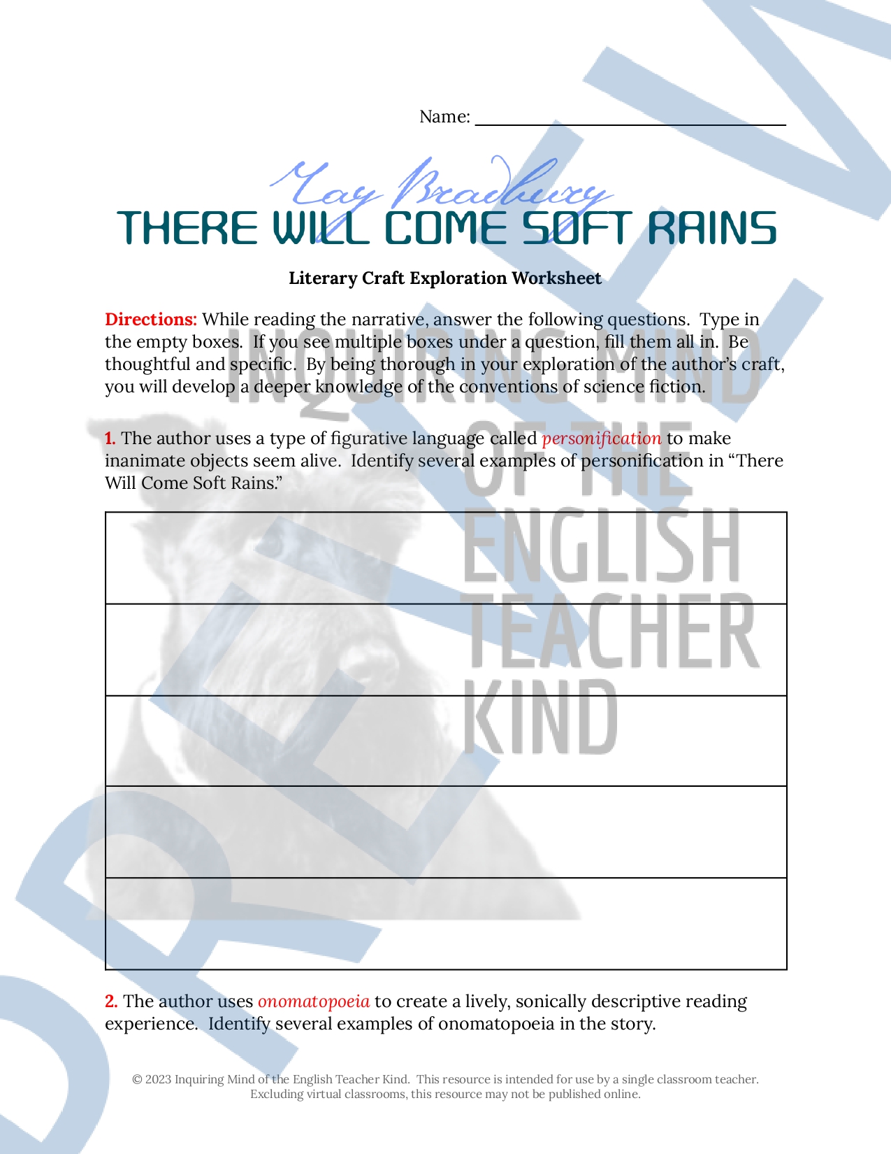 "There Will Come Soft Rains" by Ray Bradbury Literary Craft Analysis ...