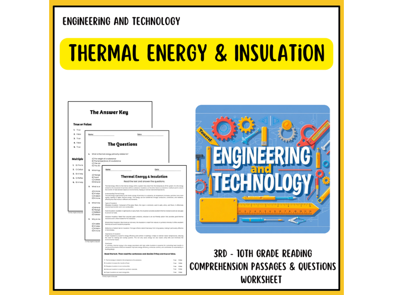 Thermal Energy & Insulation Reading Comprehension Passages & Questions ...