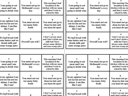 Dice game on Healthy Eating/Living | Teaching Resources