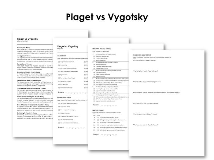 Piaget vs Vygotsky | Teaching Resources