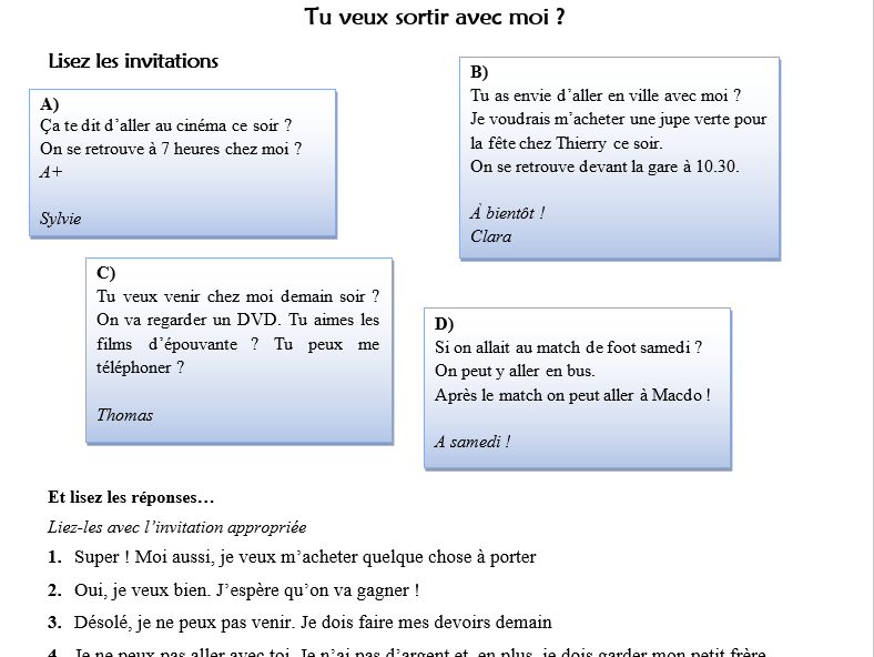 Sortir en ville et verbes modaux | Teaching Resources