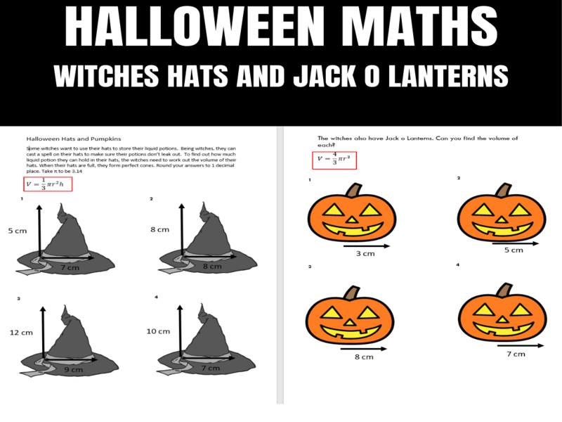 Halloween Maths- Volume of Cones and Spheres | Teaching Resources