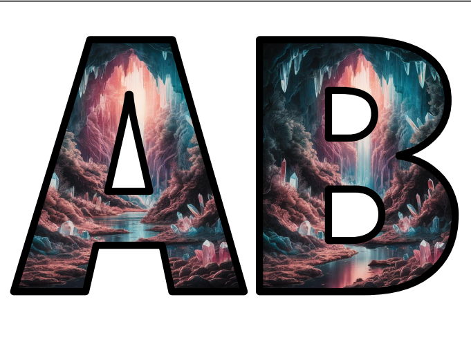 Crystal Caverns Caves Cavernous Geography Lettering Set Display Title ...