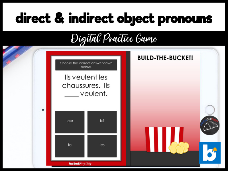 French direct and indirect object pronouns - Boom™ Cards | Teaching ...