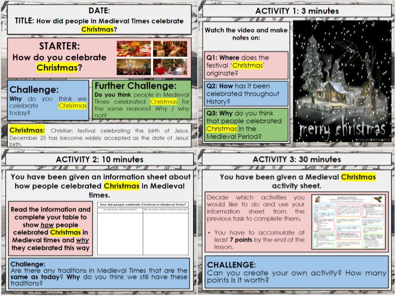KS3 Medieval Christmas Lesson: How did people in the Medieval Period ...