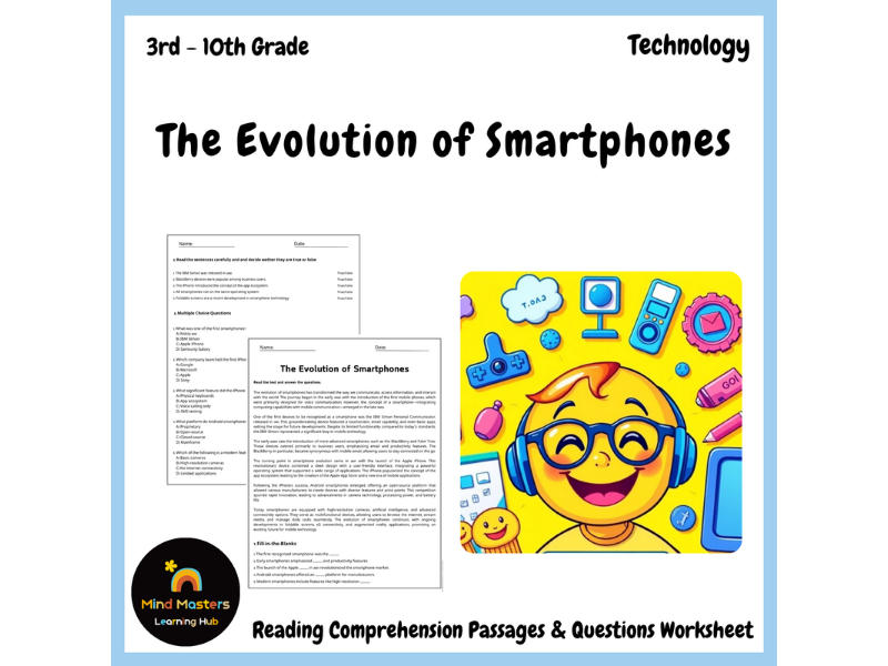 The Evolution of Smartphones Reading Comprehension Passages & Questions ...