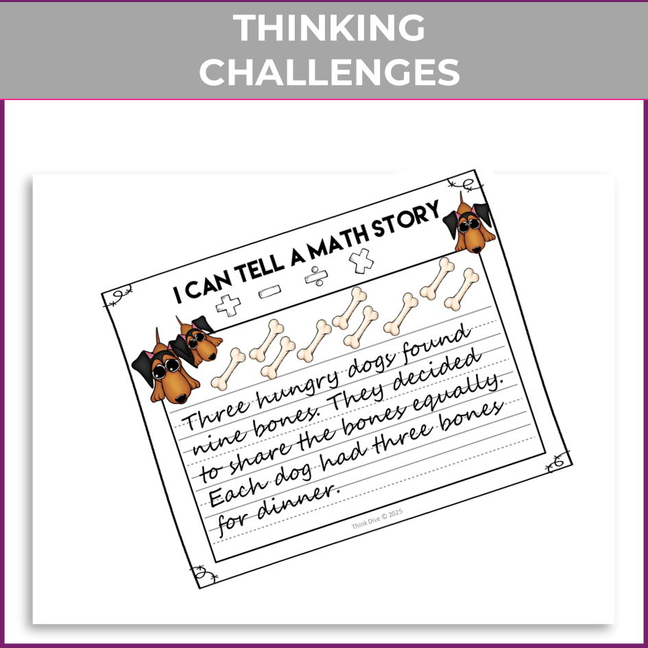 Grade 1, 2 & 3 Math Journal Prompts | Fractions | Math Stories ...