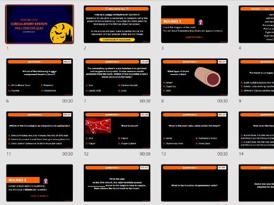 Circulatory System - Halloween Quiz Lesson | Teaching Resources