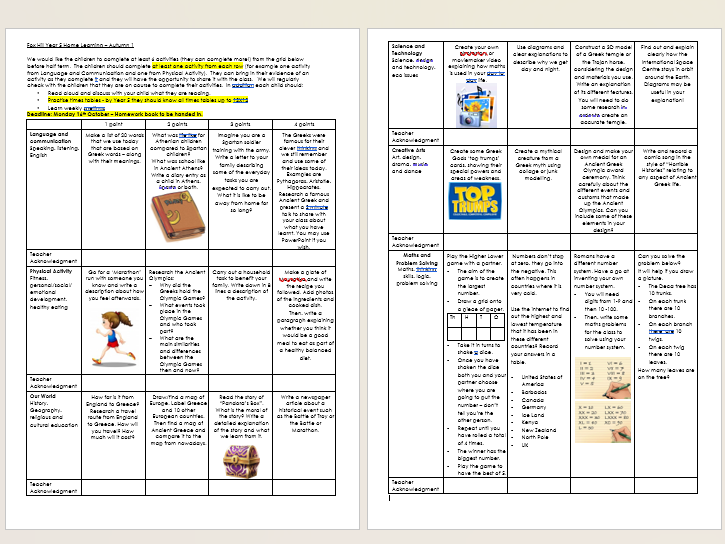ANCIENT GREECE Homework Activities | Teaching Resources