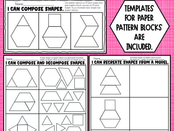 Compose and Decompose Shapes With Pattern Blocks for Math Stations ...