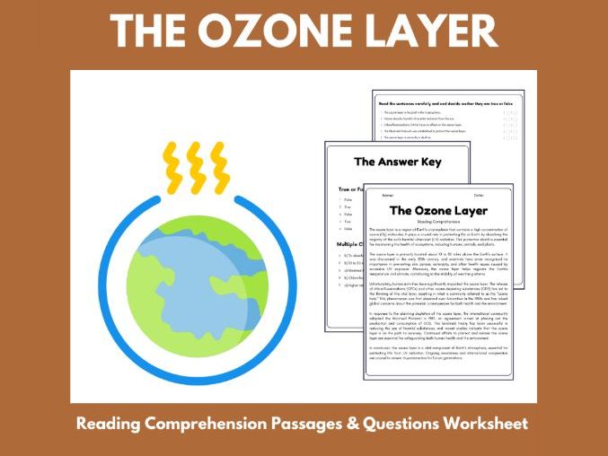 The Ozone Layer: Reading Comprehension Passages & Questions Worksheets ...