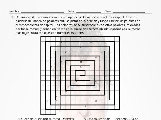 Advice Modals Word Spiral Spanish Worksheet | Teaching Resources