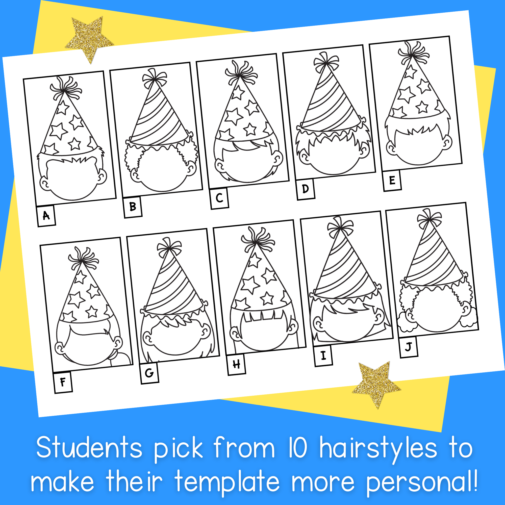 New Year self portrait foldout writing activity KS1 reflection and ...