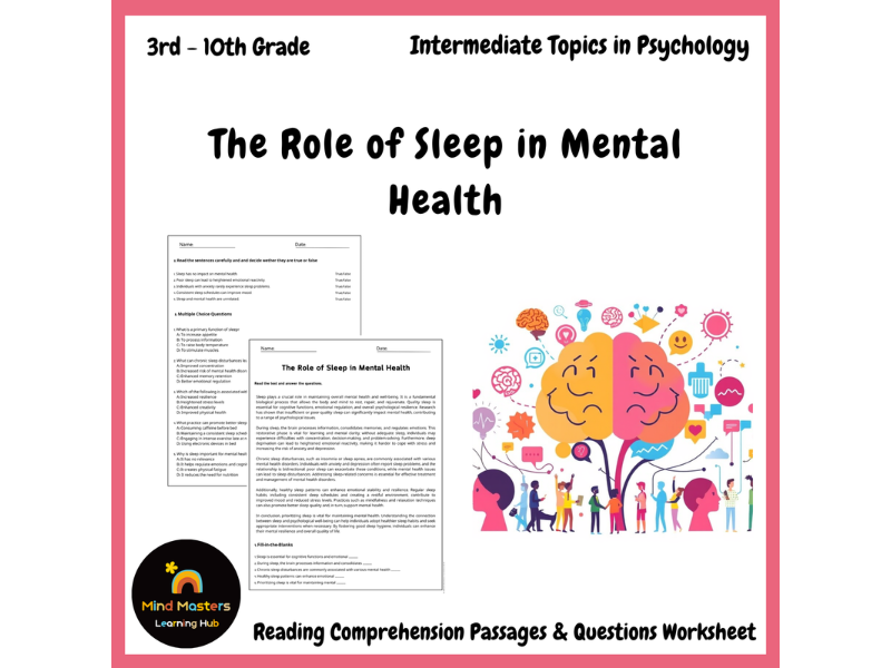 The Role of Sleep in Mental Health Reading Comprehension Passages ...