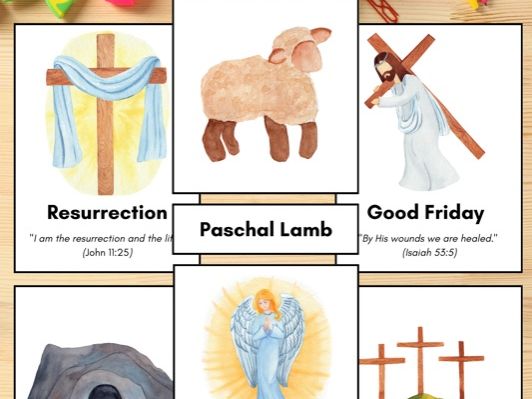 The Easter Story: Faith-Based Easter Montessori Three-Part Matching ...