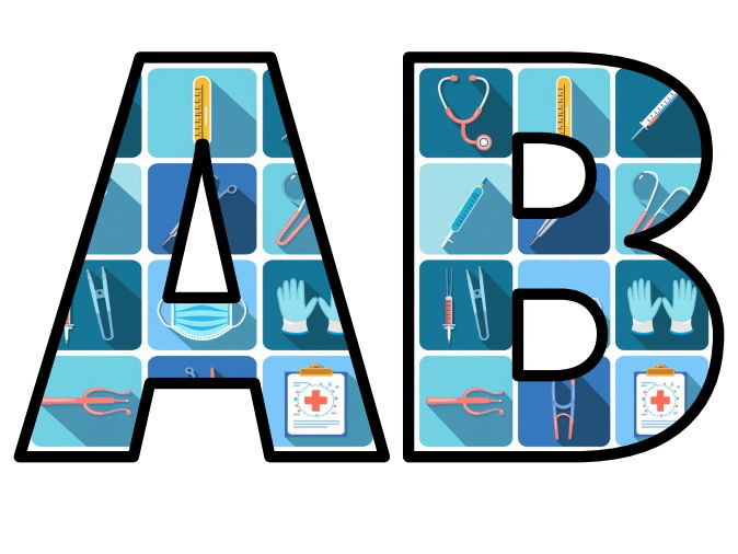 Hospital Tools Doctor Nurse Lettering Set Display Title Letters Numbers ...