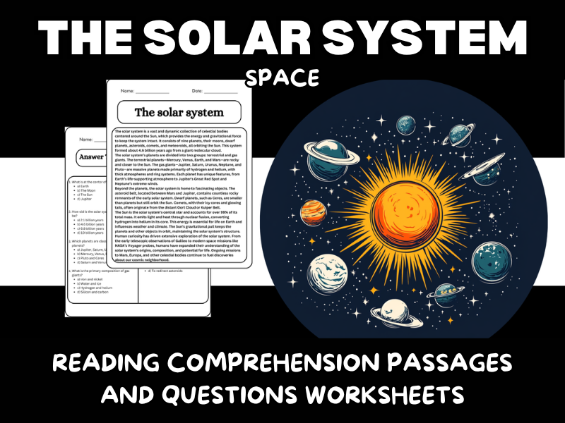 The Solar System - Space Reading Comprehension Passages and Questions ...