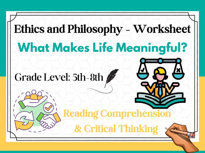 What Makes Life Meaningful?: Reading Comprehension Passages & Questions ...